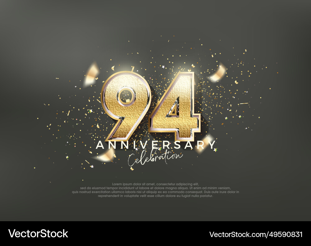 Luxurious and elegant number 94th premium design Vector Image