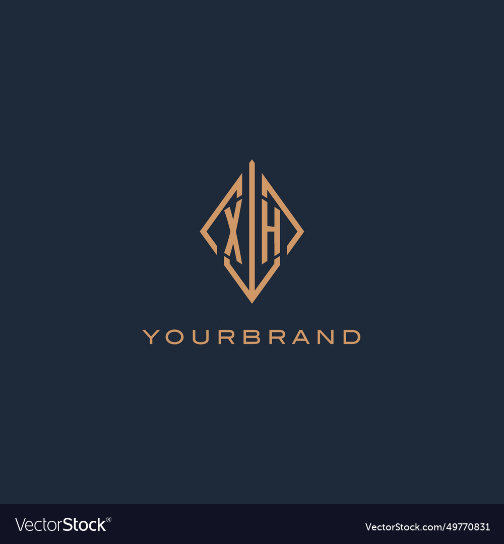Monogram xh logo with diamond rhombus style Vector Image
