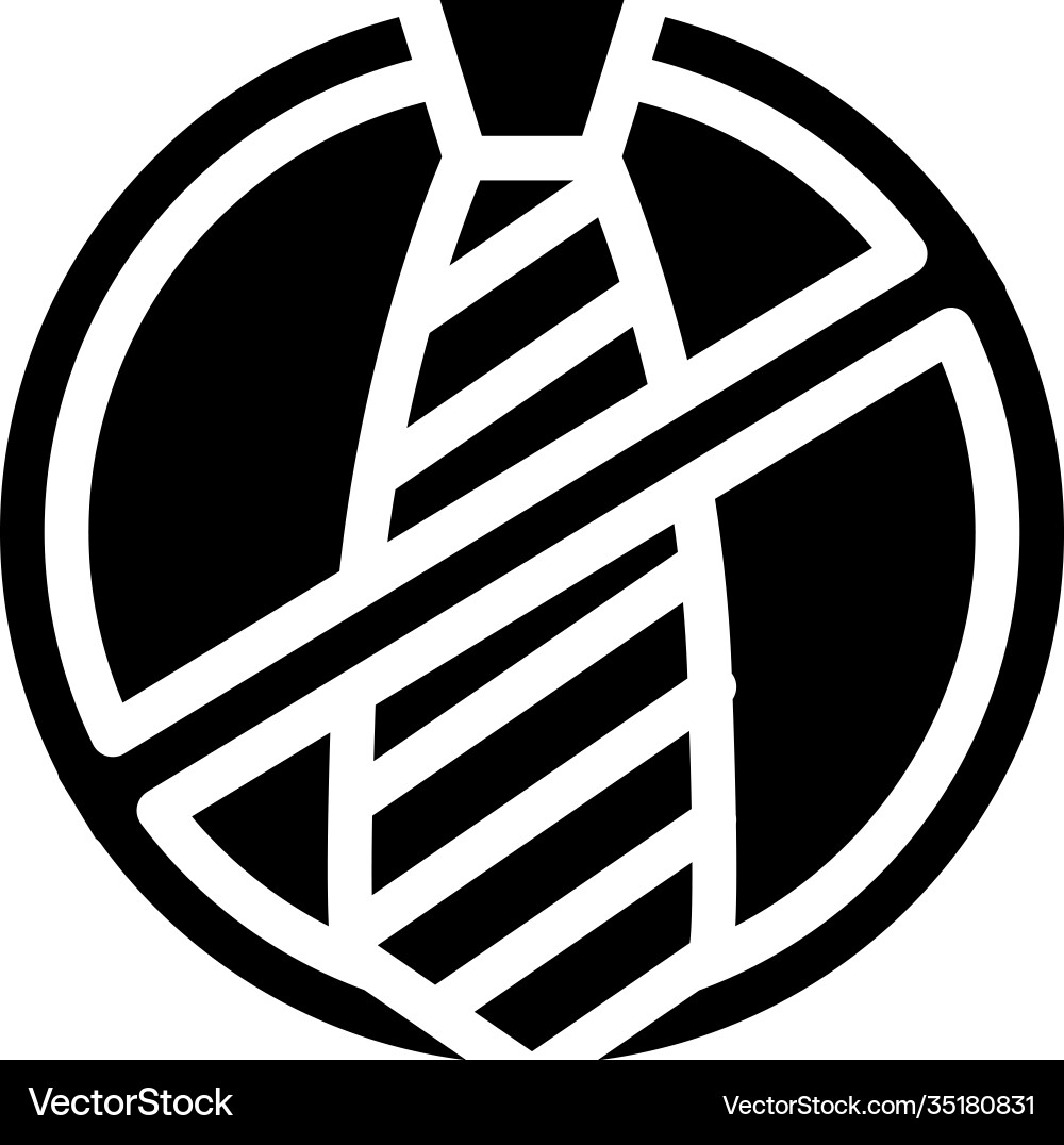 No tie official costume glyph icon Royalty Free Vector Image