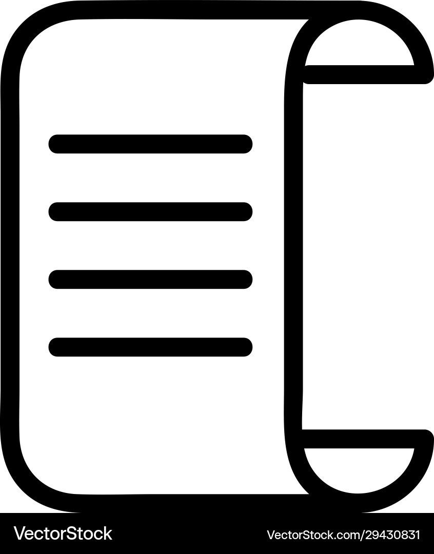 Parchment paper scroll icon isolated Royalty Free Vector