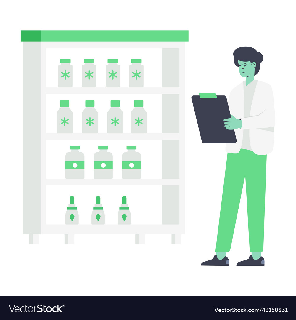 Pharmacy rack Royalty Free Vector Image - VectorStock