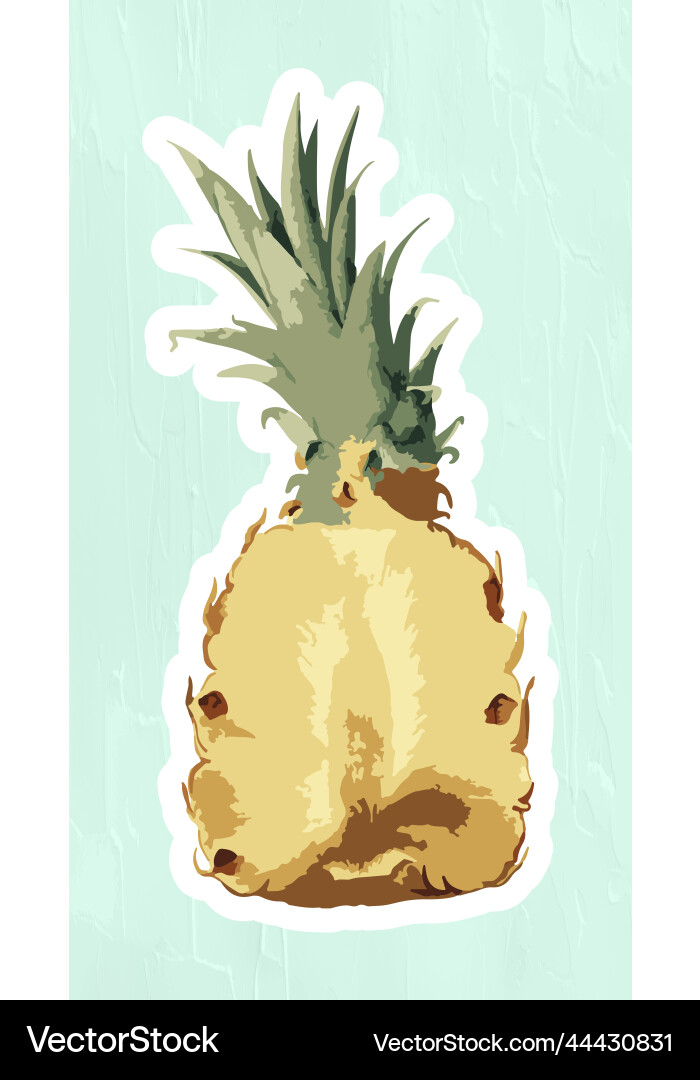 Pineapple sticker with white border design Vector Image