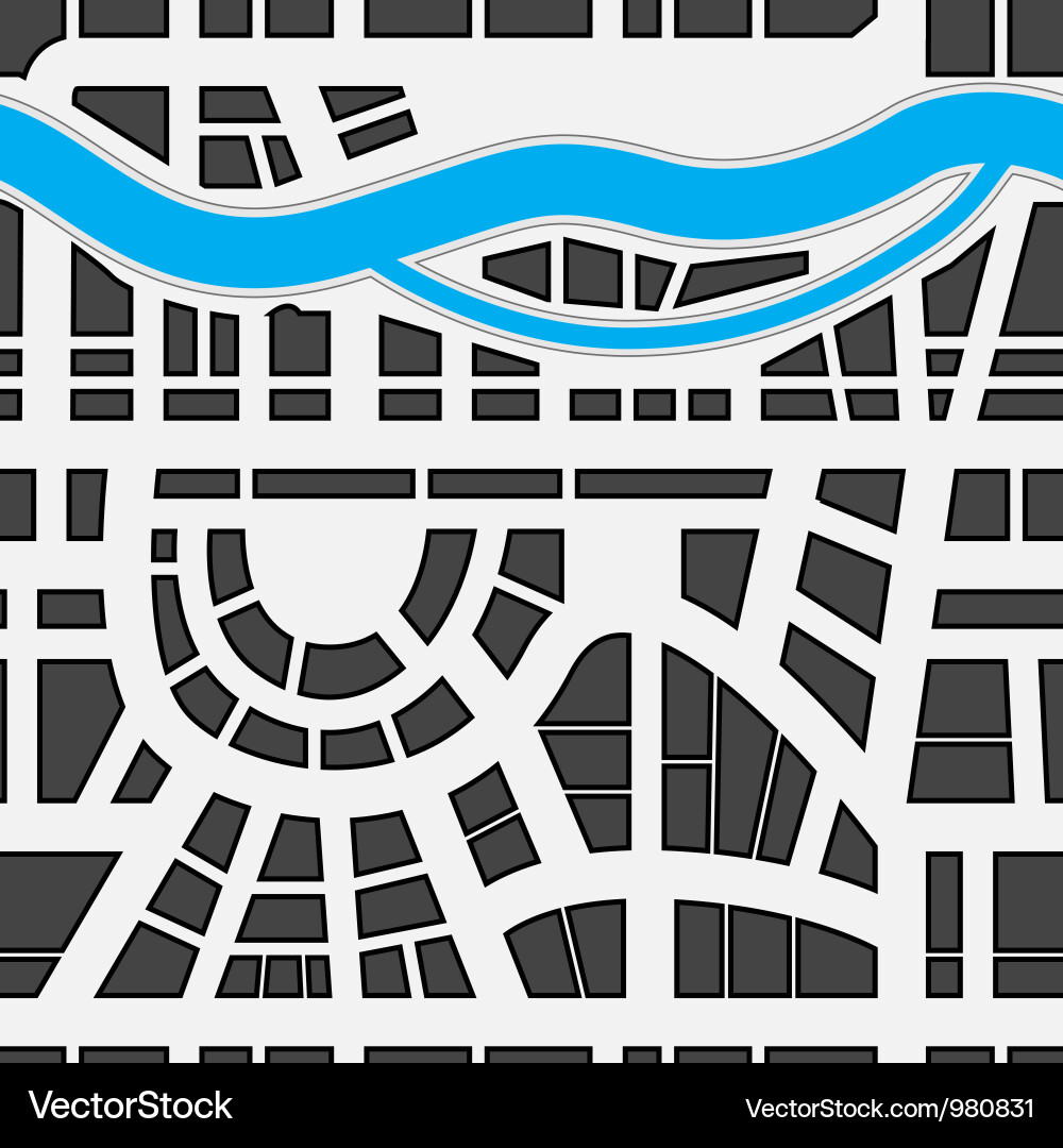 Seamless background of city map Royalty Free Vector Image