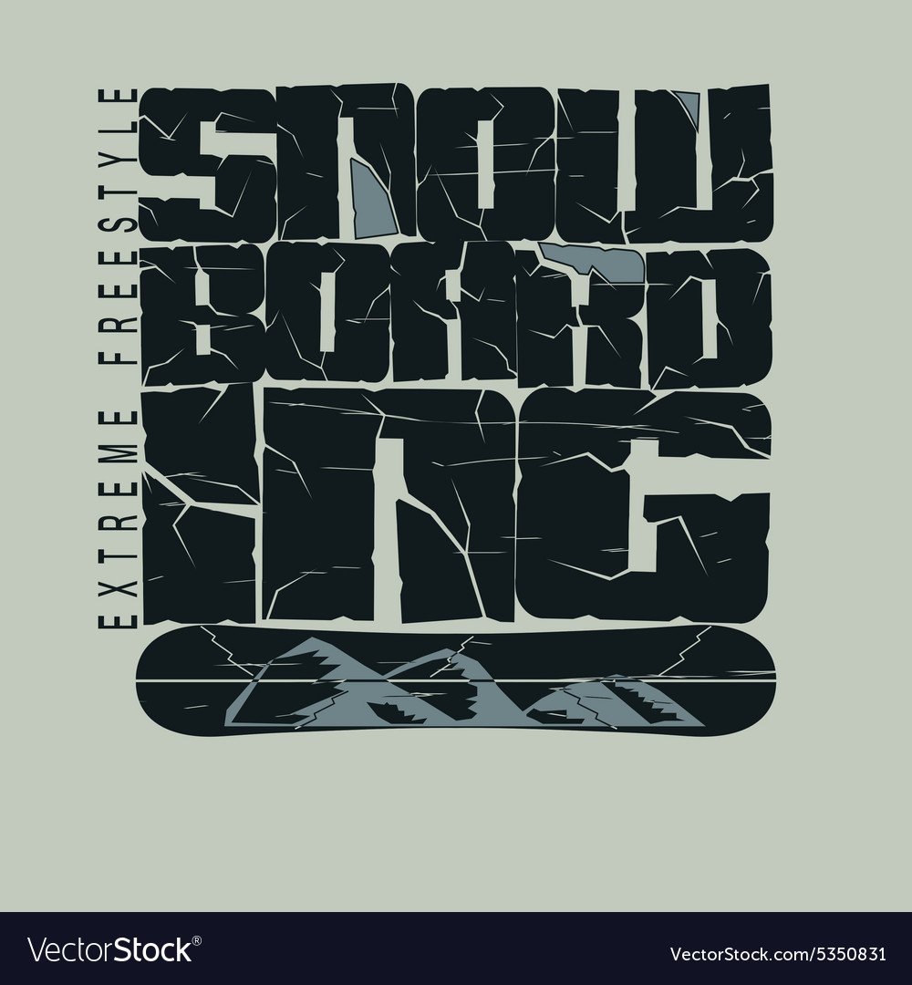 Snowboarding winter sport emblem t-shirt Vector Image