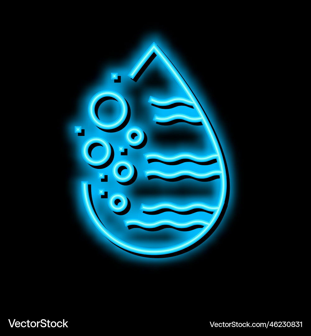 Sparkling water neon glow icon Royalty Free Vector Image