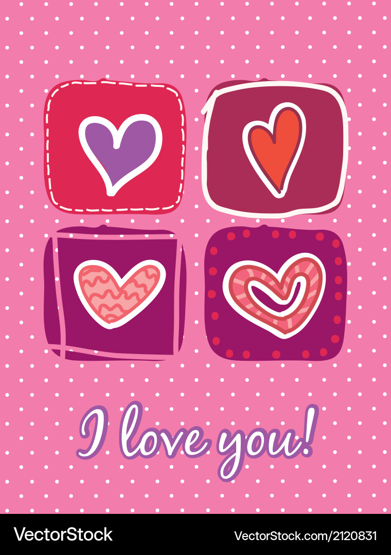 Valentines day card over pink background Vector Image
