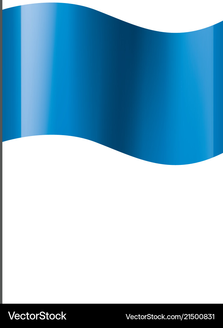 Waving the blue flag on a white background Vector Image