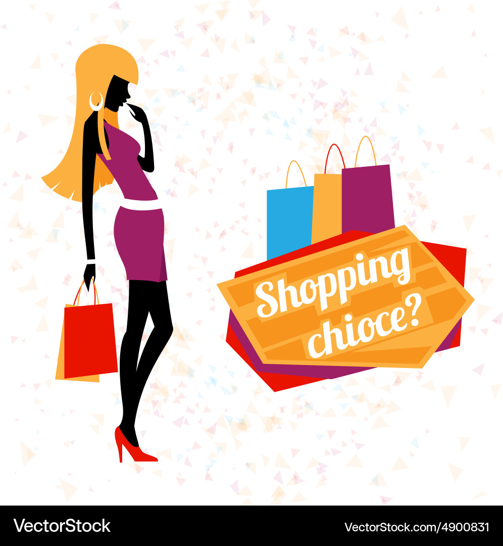 Young woman shopping Royalty Free Vector Image