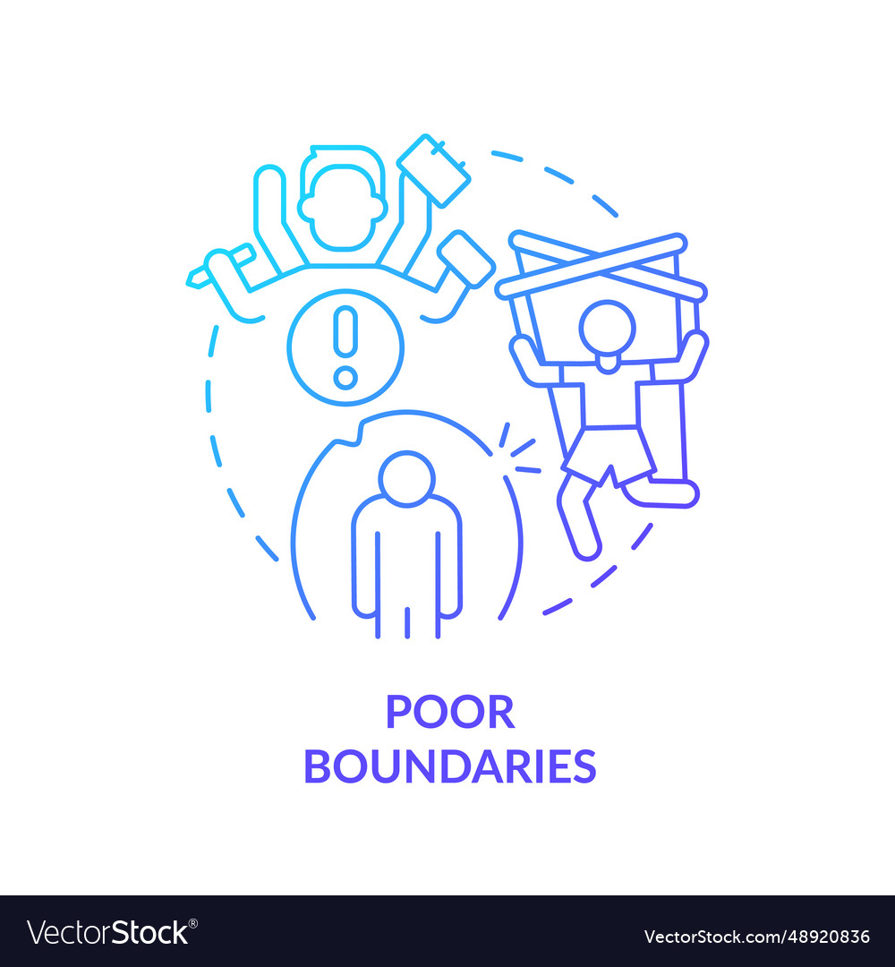 2d gradient icon poor boundaries concept Vector Image