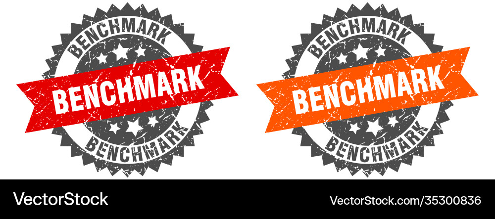 Benchmark band sign benchmark grunge stamp set Vector Image