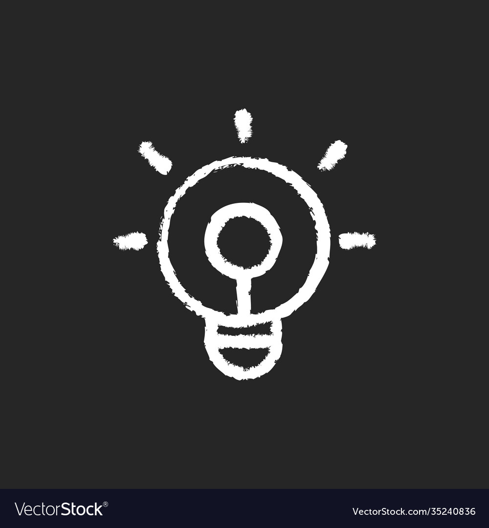 Bright chalk white icon on black background Vector Image