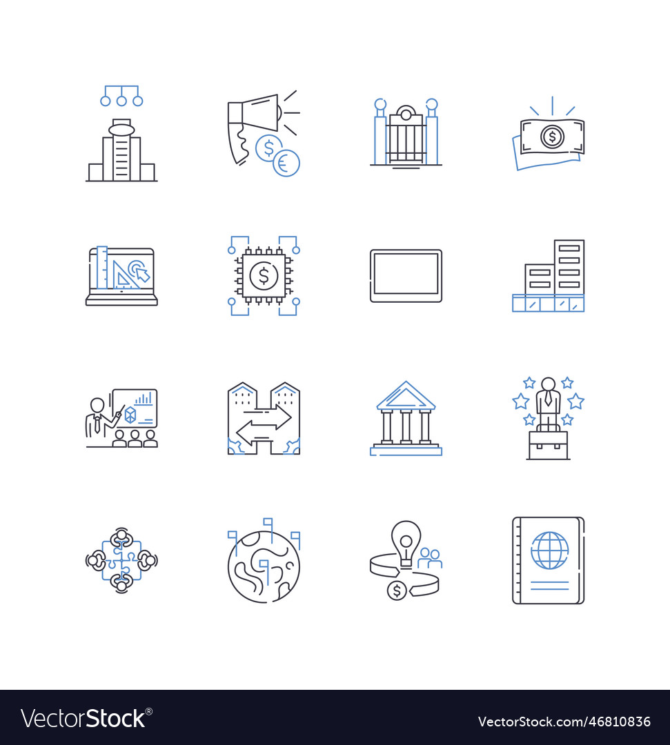 Cache line icons collection storage caching Vector Image