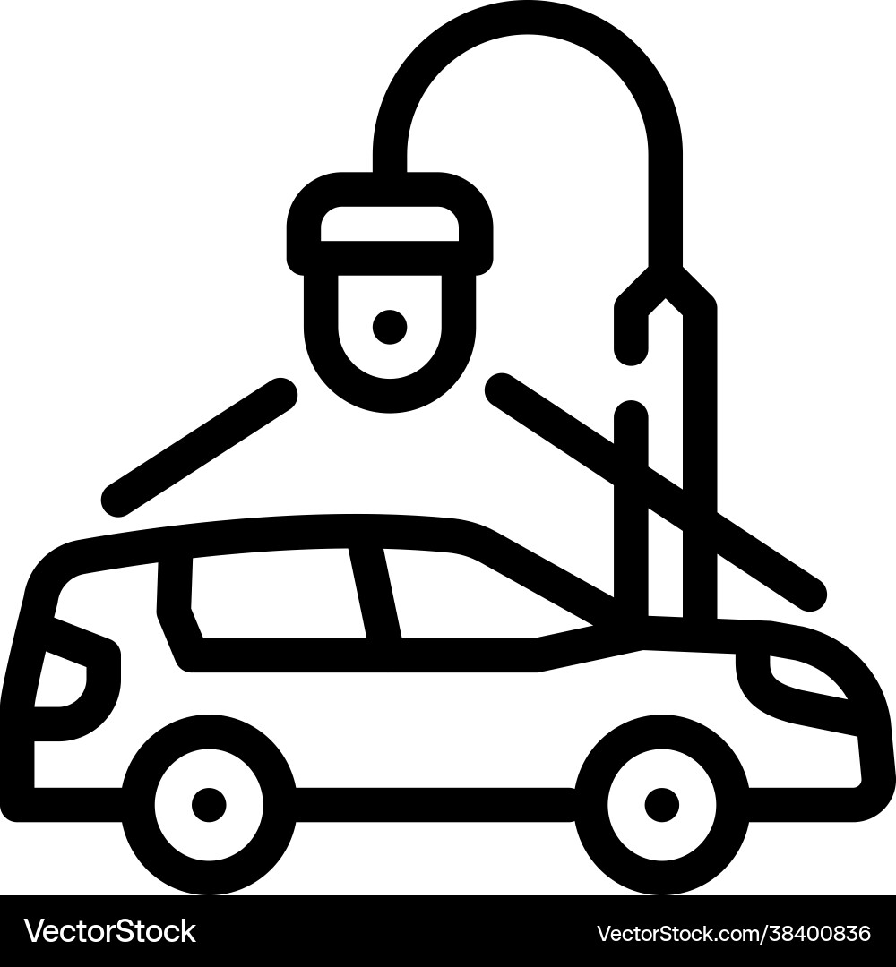 Car parking video surveillance line icon Vector Image