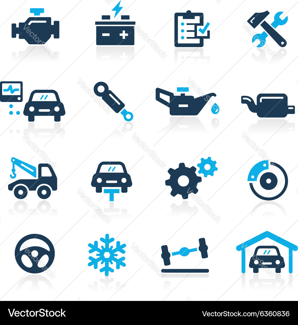 Car Service Icons Azure Series Royalty Free Vector Image