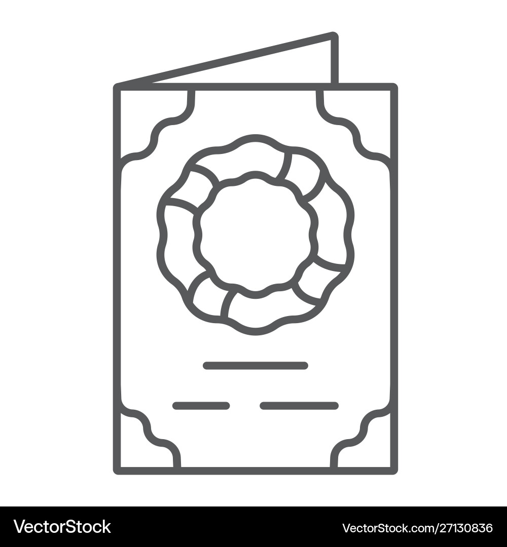 Christmas card thin line icon decor and new year Vector Image