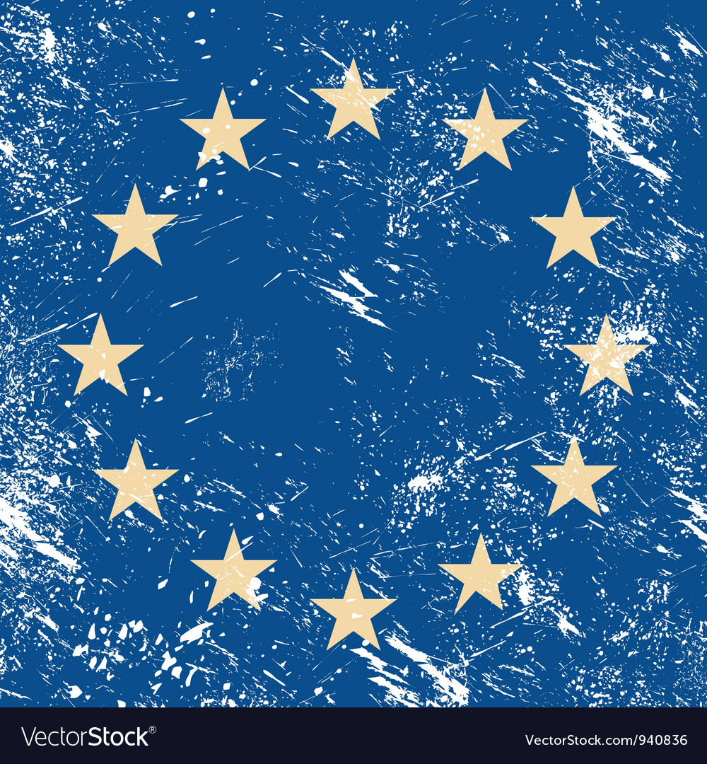 Eu retro flag Royalty Free Vector Image - VectorStock