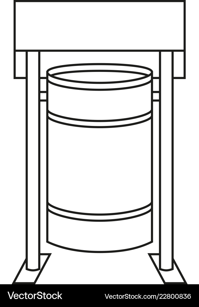 Line art black and white street trash bin Vector Image
