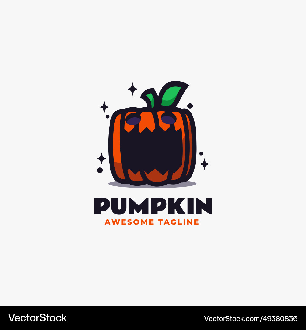 Logo pumpkin mascot cartoon style Royalty Free Vector Image