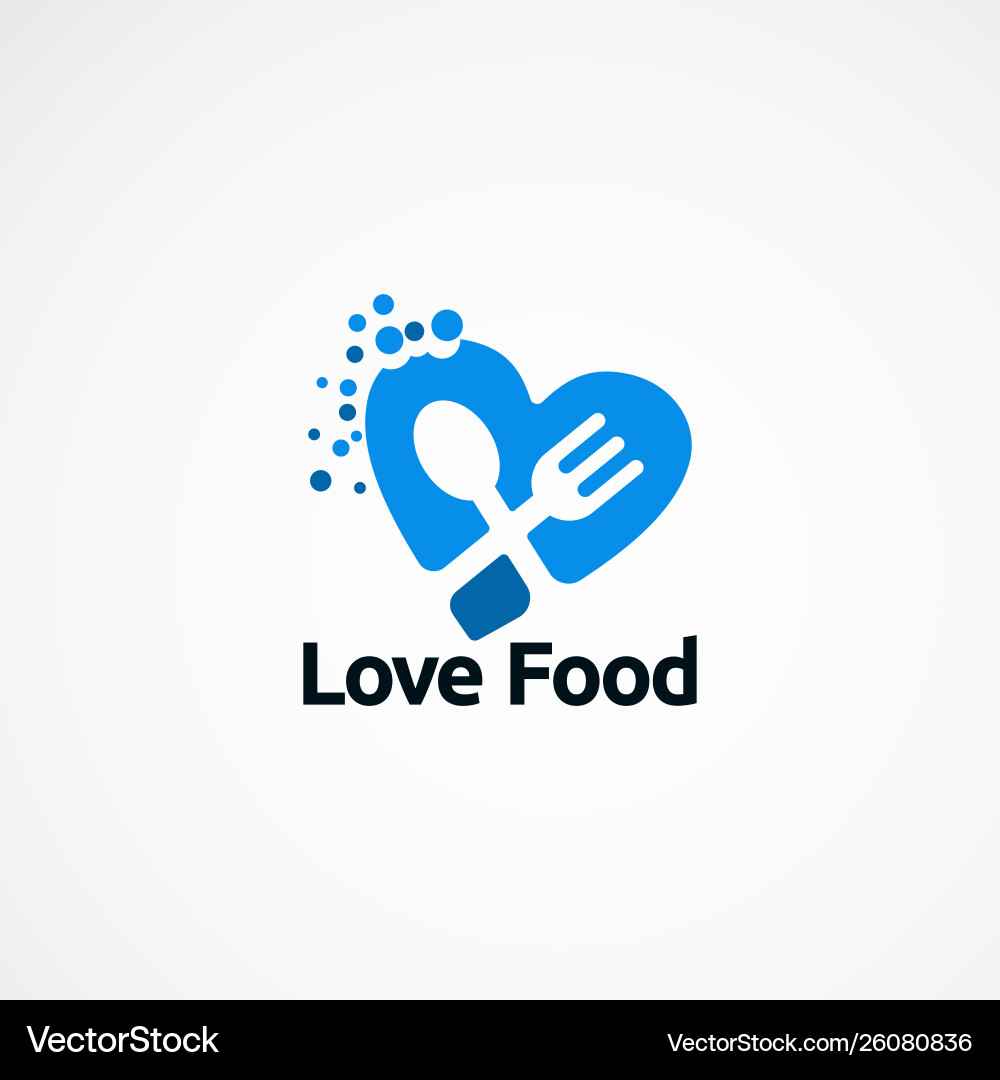 Love food logo designs concept icon element Vector Image