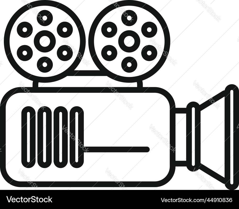 Motion camera icon outline montage film Royalty Free Vector