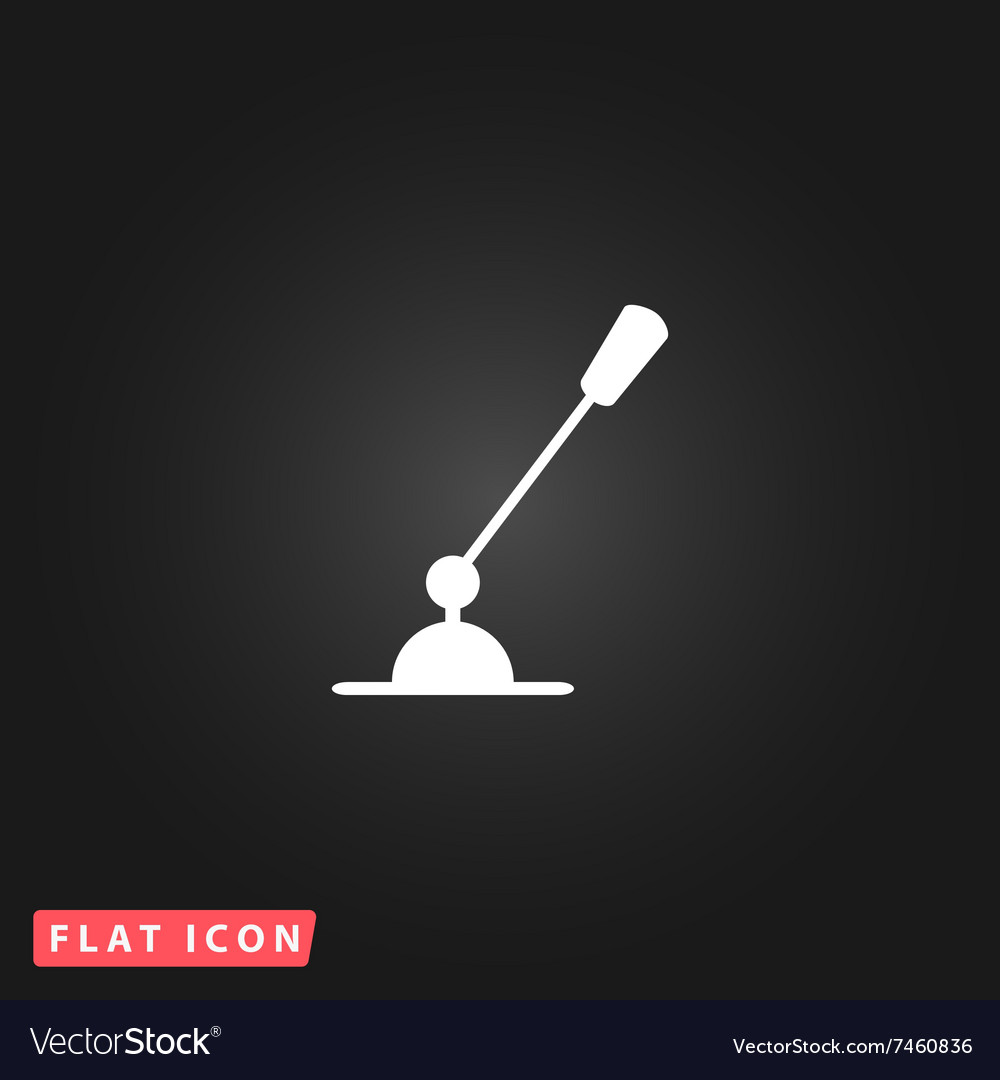 Pc microphone single flat icon Royalty Free Vector Image