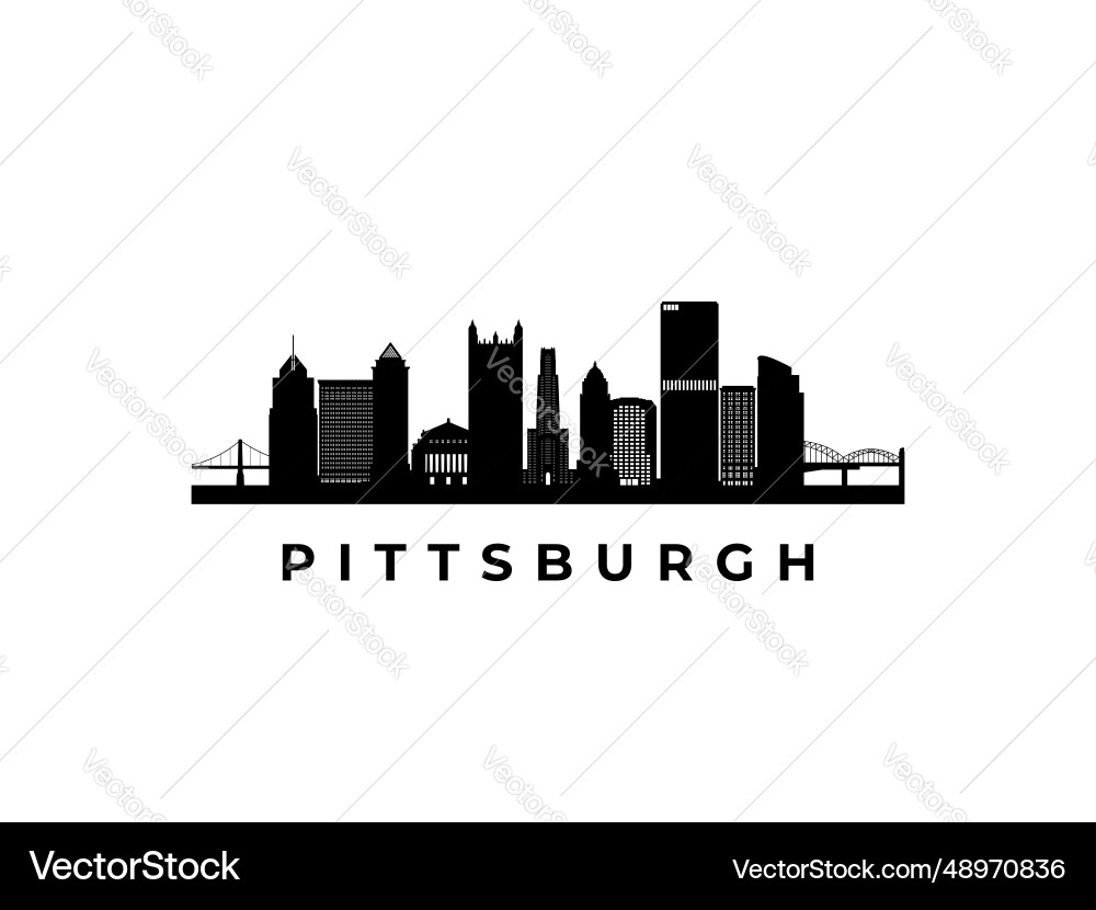 Pittsburgh skyline travel famous Royalty Free Vector Image