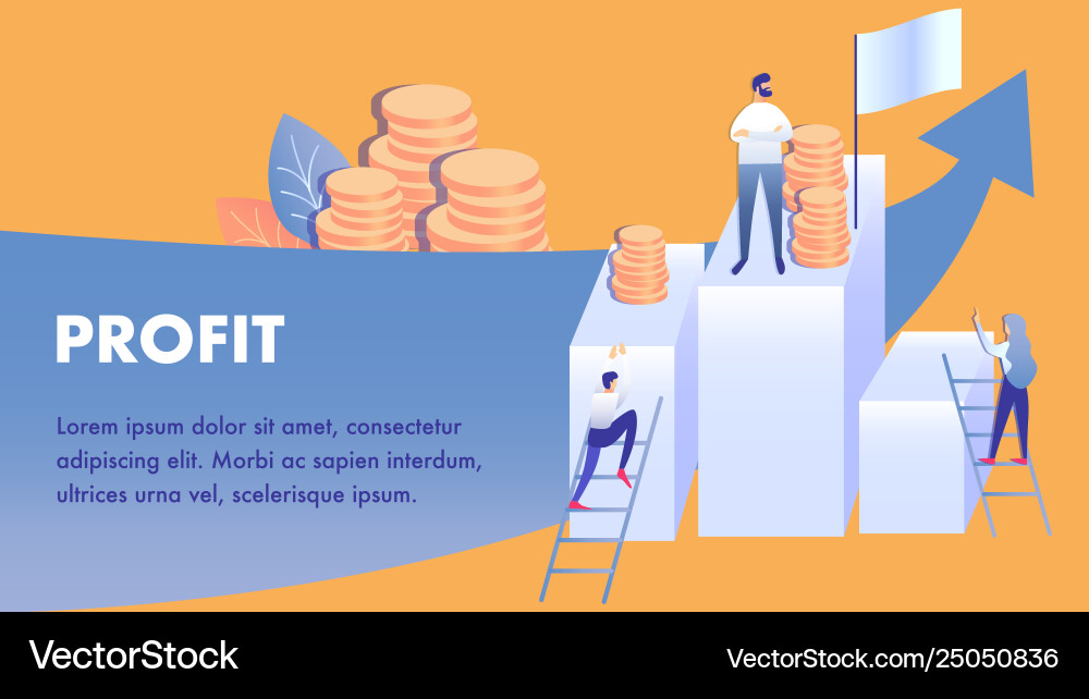 Profit growth income increase banner template Vector Image