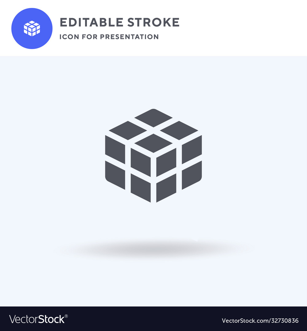 Rubik icon filled flat sign solid Royalty Free Vector Image