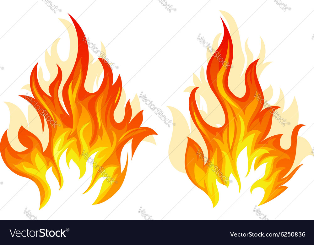 Two fire Royalty Free Vector Image - VectorStock