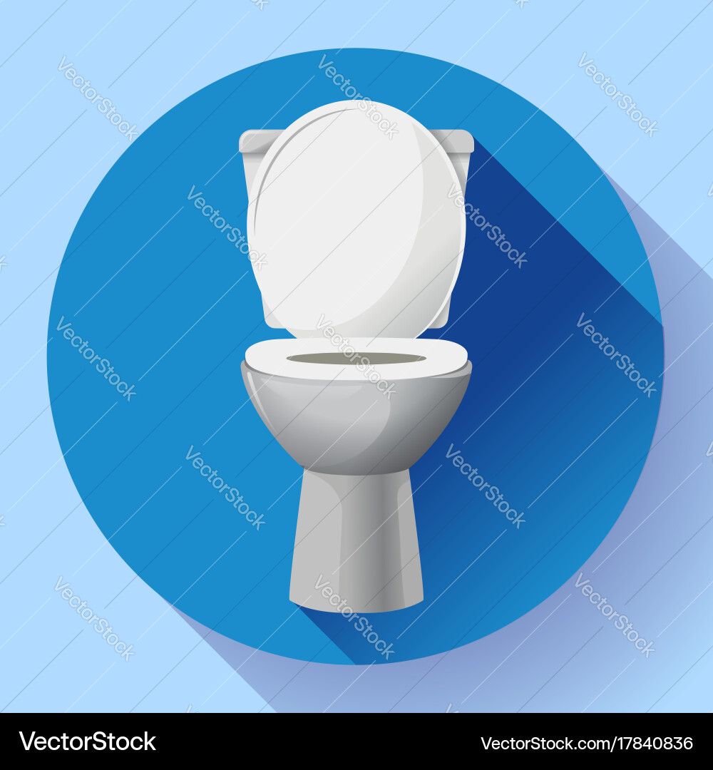 White ceramics toilet bowl icon modern Royalty Free Vector