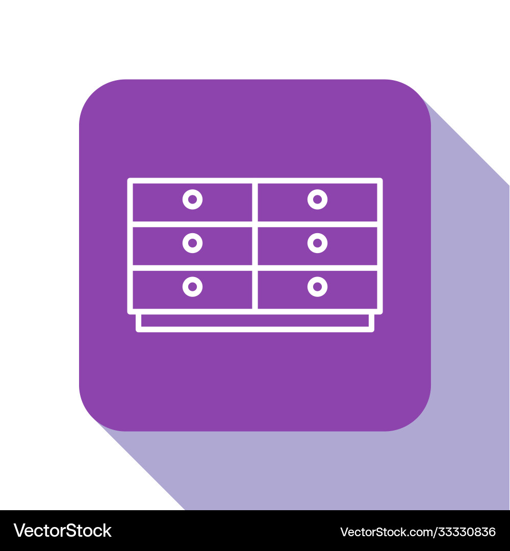 White line chest drawers icon isolated on Vector Image