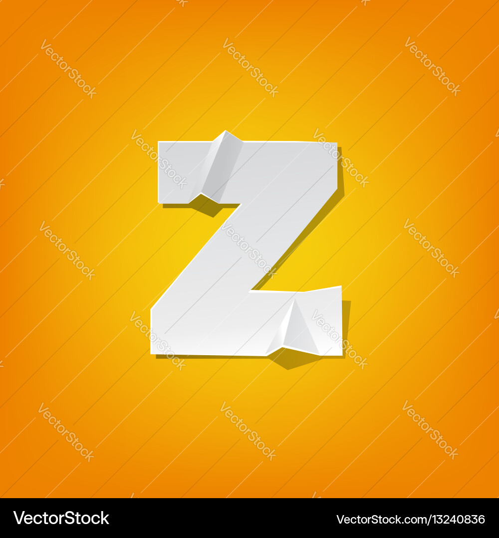 Z lowercase letter fold english alphabet new Vector Image