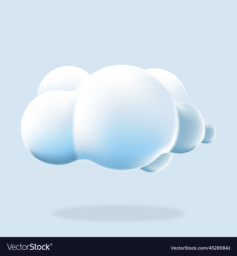 3d cloud isolated background render soft round Vector Image