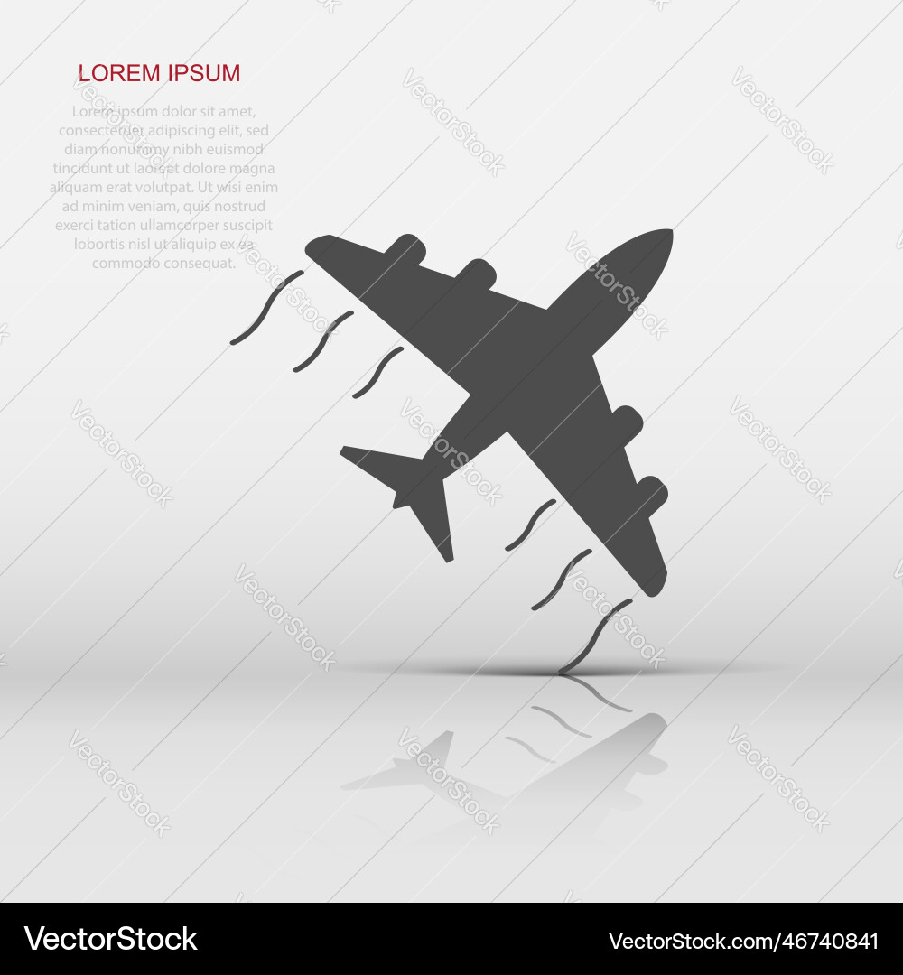 Airplane icon in flat style plane pictogram Vector Image