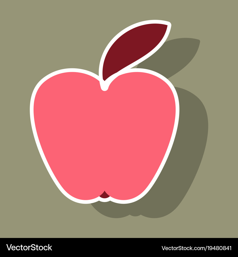 Apple icon in trendy sticker style isolated Vector Image