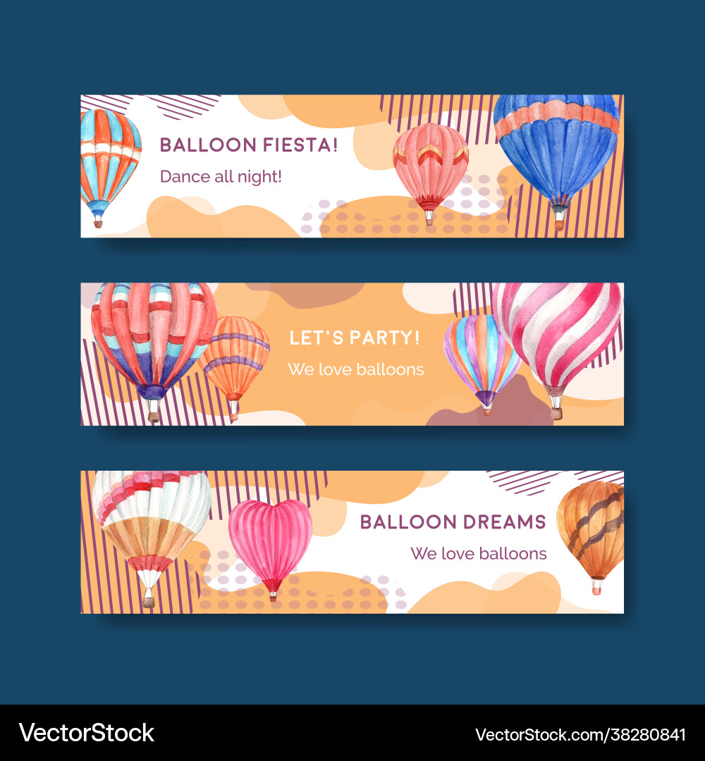 Banner template with balloon fiesta concept Vector Image