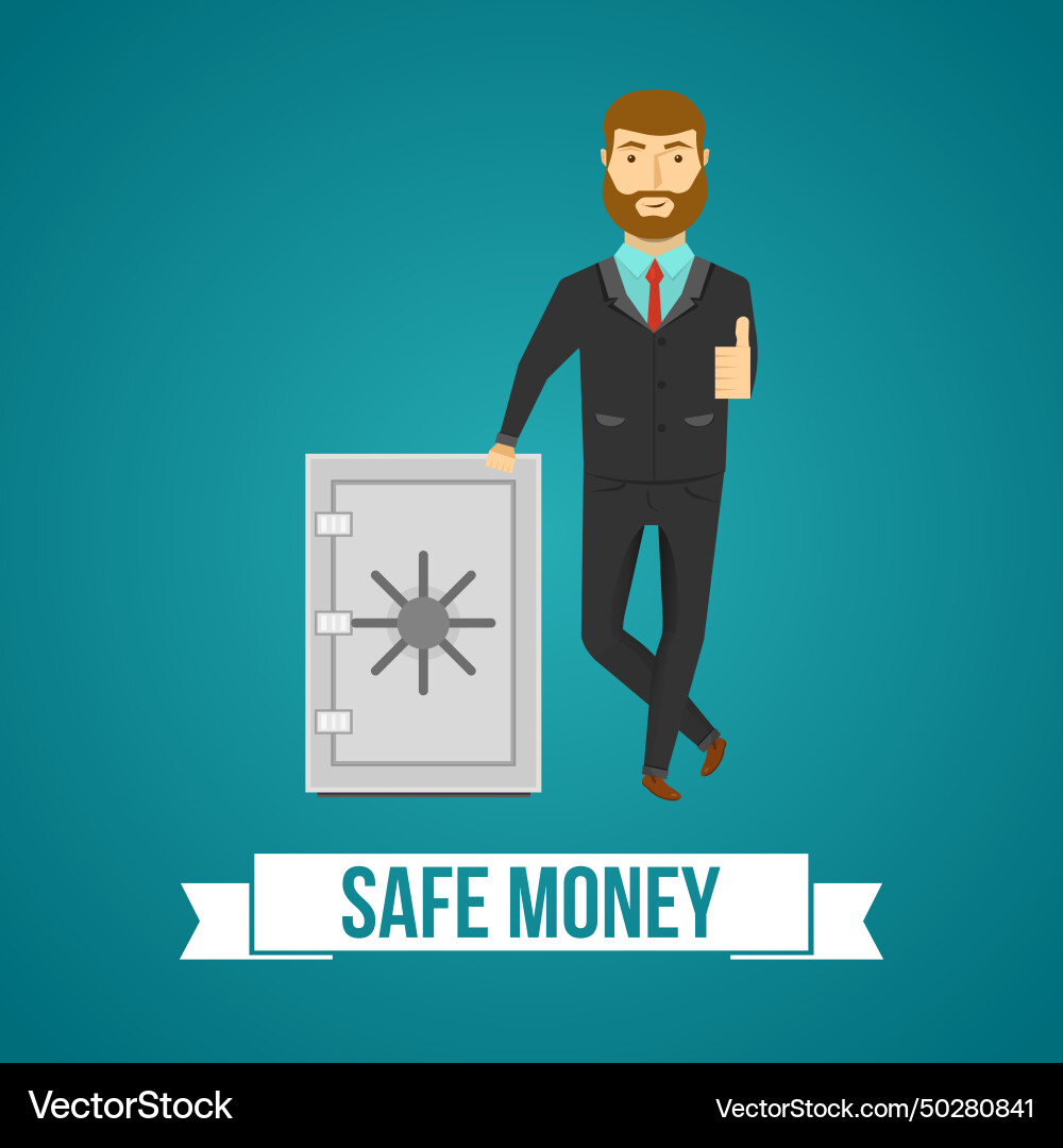 Businessperson and safe design Royalty Free Vector Image