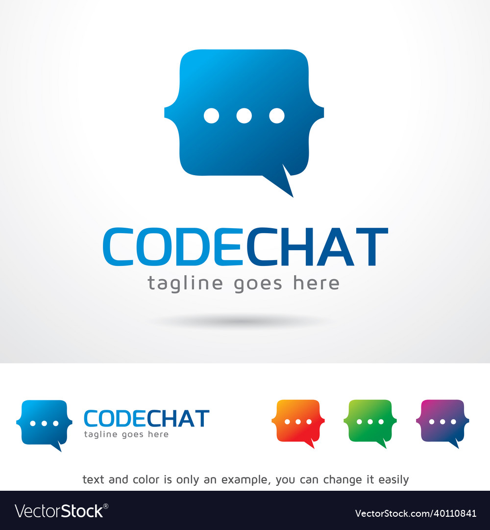 Code chat logo template Royalty Free Vector Image