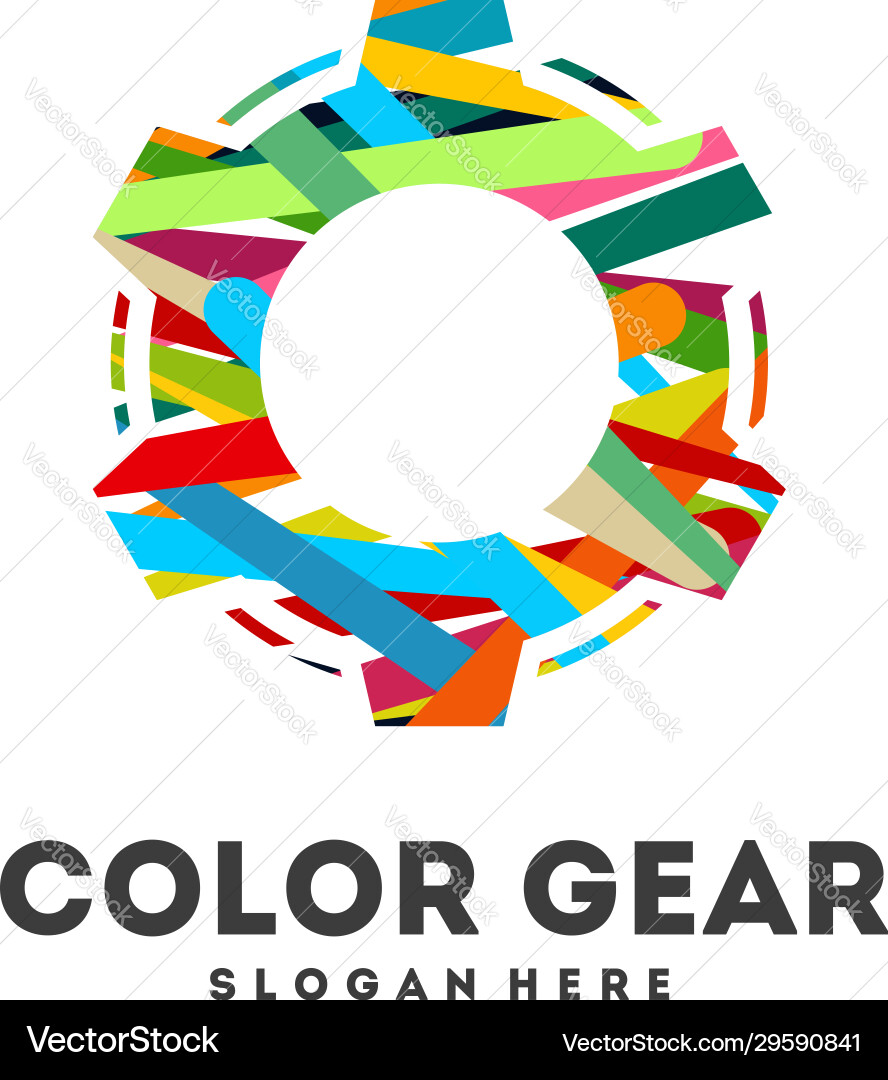 Colorful gear logo designs concept service logo Vector Image