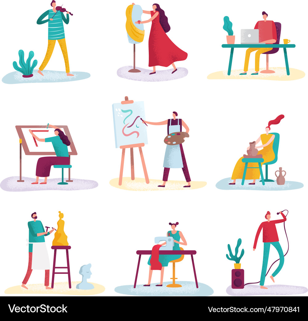 Creative profession artist artistic people art Vector Image