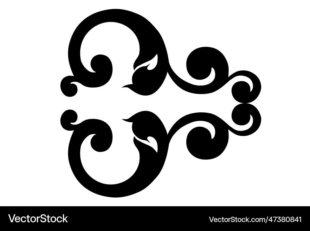Damask vintage baroque scroll swirl victorian Vector Image
