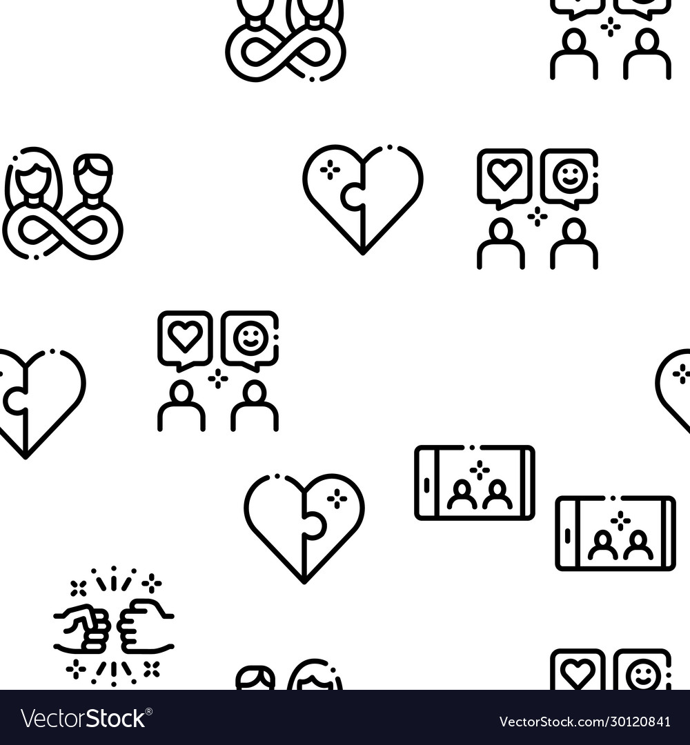 Friendship relation seamless pattern Royalty Free Vector