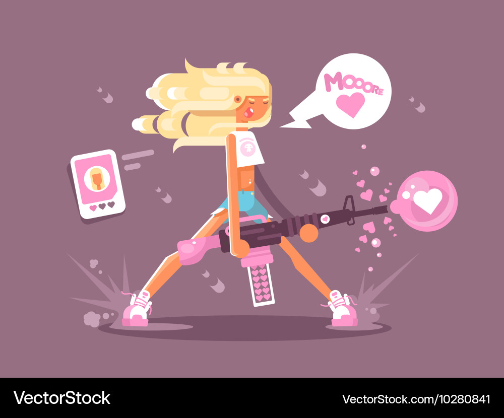 Girl with love gun Royalty Free Vector Image - VectorStock