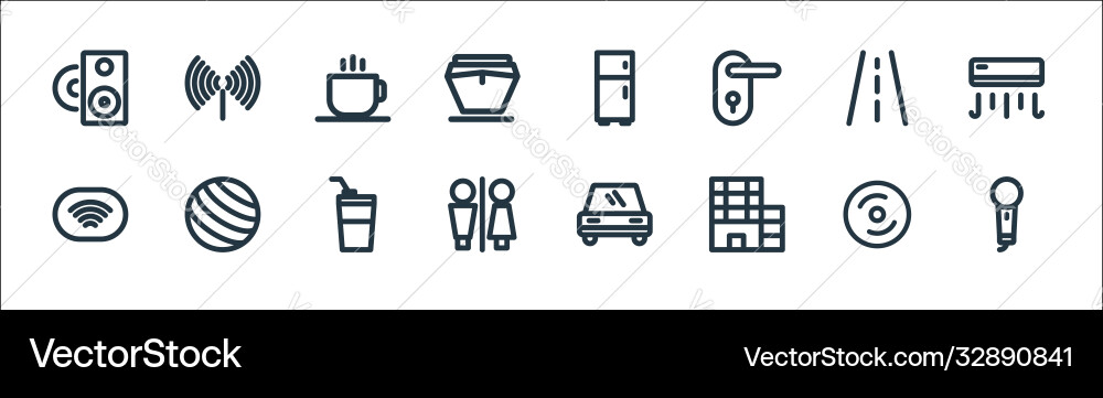Holiday line icons linear set quality line set Vector Image