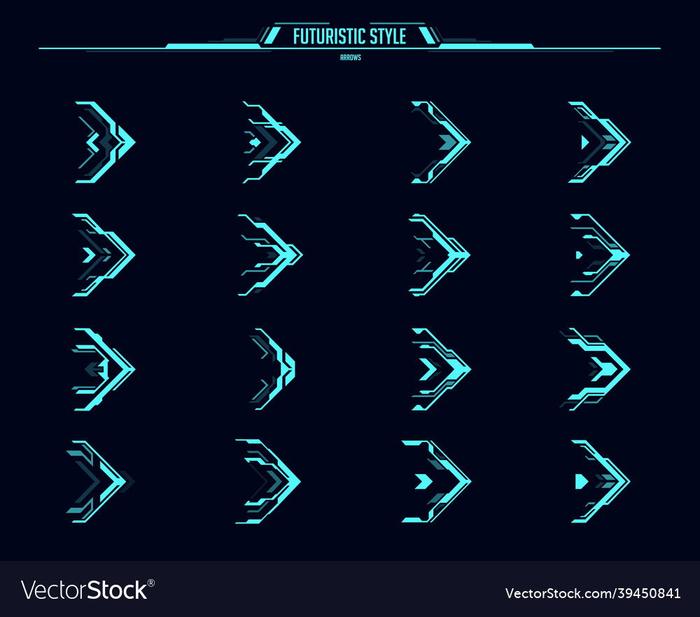 Hud arrows and futuristic navigation pointers ui Vector Image