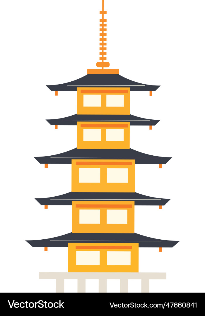 Isolated colored traditional japanese castle Vector Image