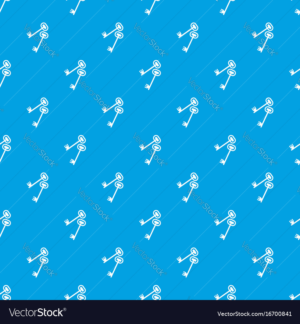Keys pattern seamless blue Royalty Free Vector Image