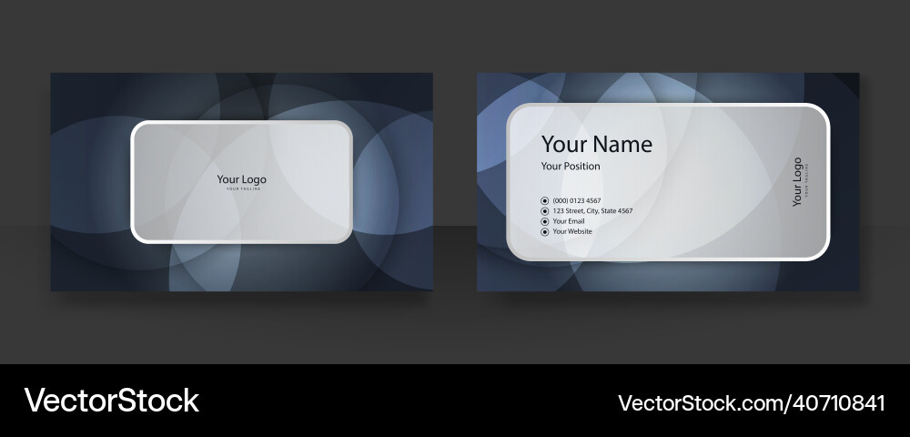 Modern blue business card design template Vector Image