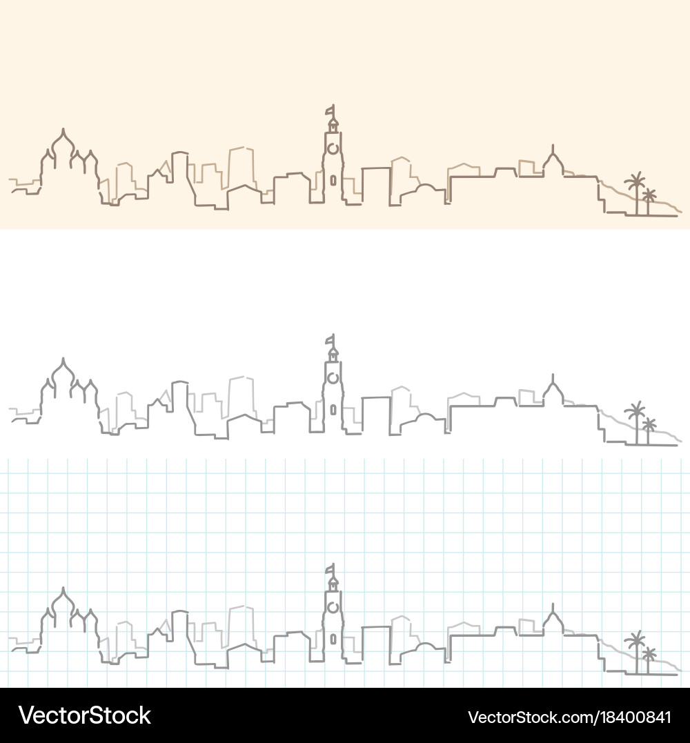 Nice hand drawn skyline Royalty Free Vector Image