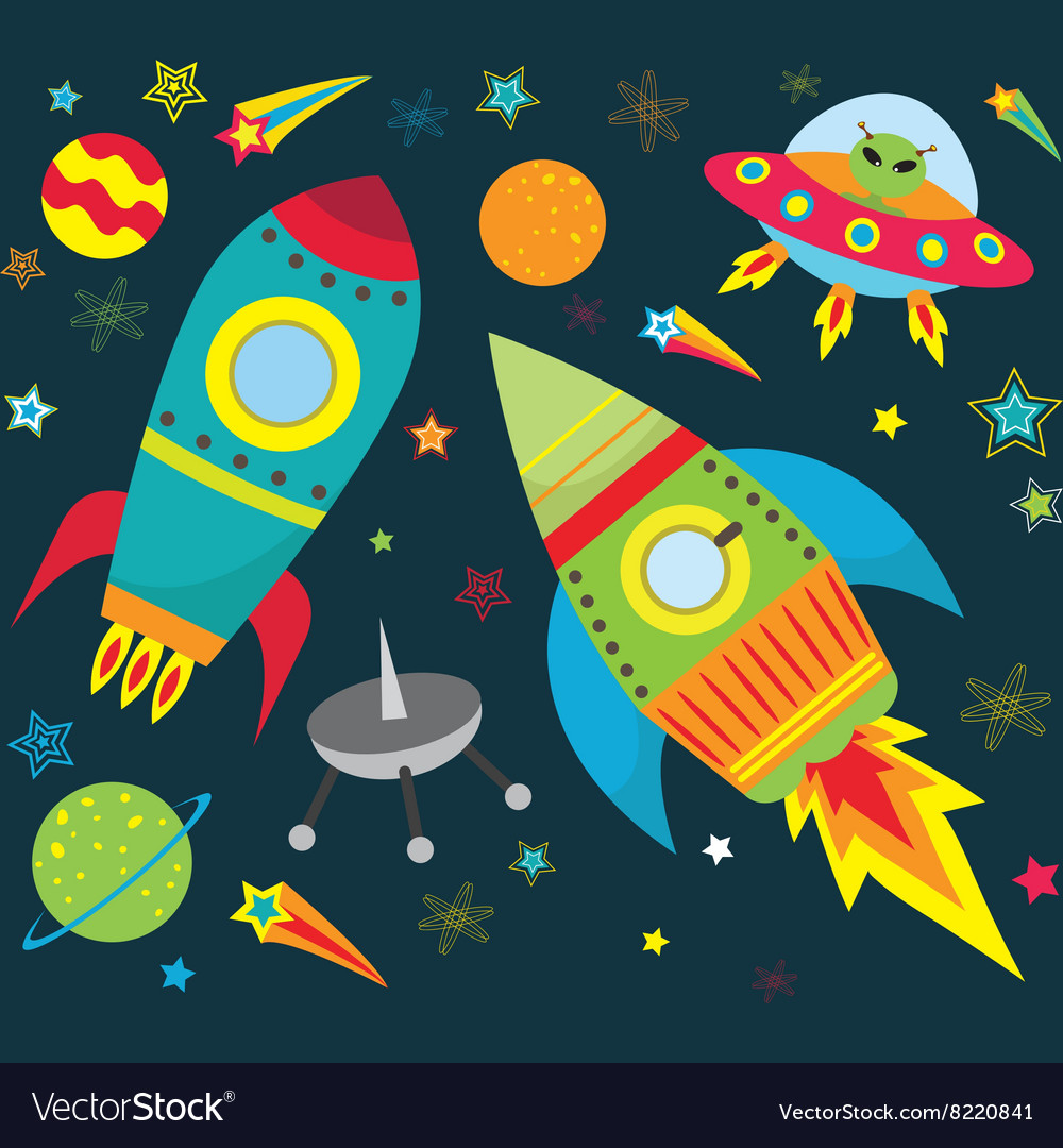 Outer space set Royalty Free Vector Image - VectorStock
